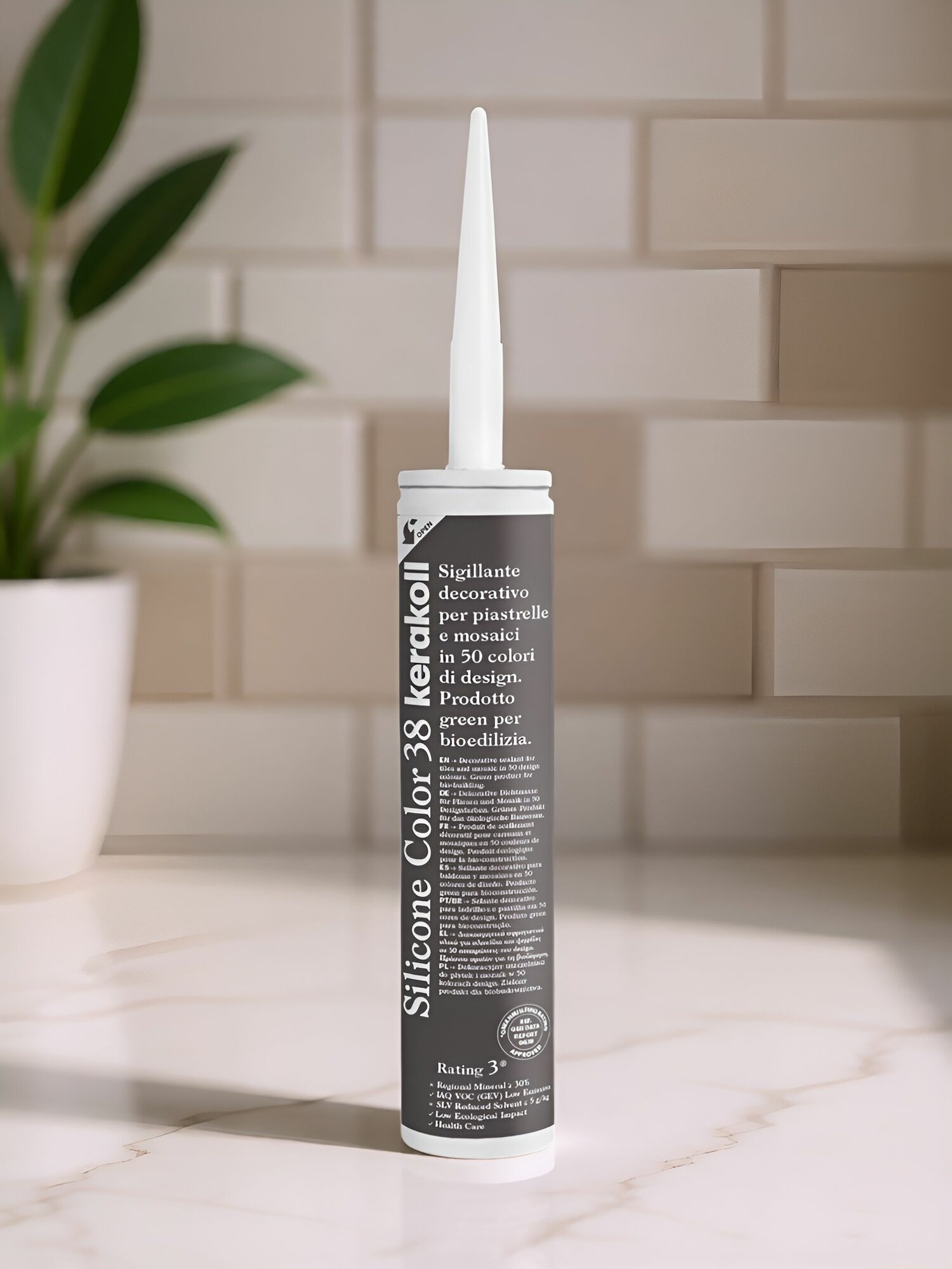Декоративный клей-герметик Kerakoll Silicone Color №38 Темно-Серый 310 мл