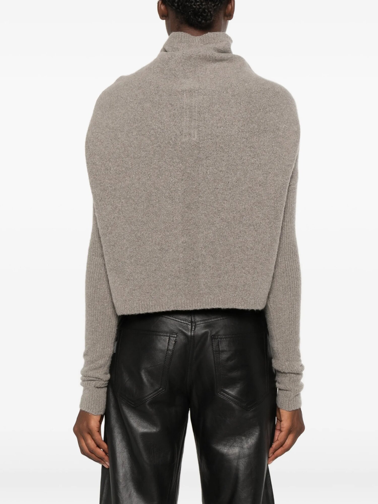 Свитер Rick Owens High-neck ribbed-sleeve sweater, размер 38, , серый — фото 1