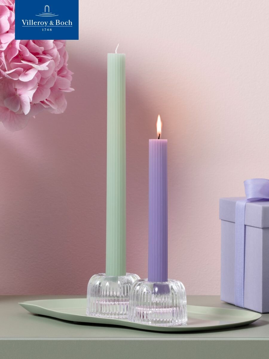 Свечи декоративные 2 шт, 25 см, Fleur bleu+ vert, Villeroy & Boch, Воск