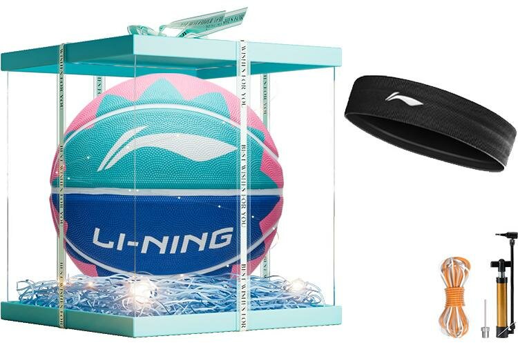 Баскетбольный мяч детский Li Ning, 5, сине-розово-бирюзовый