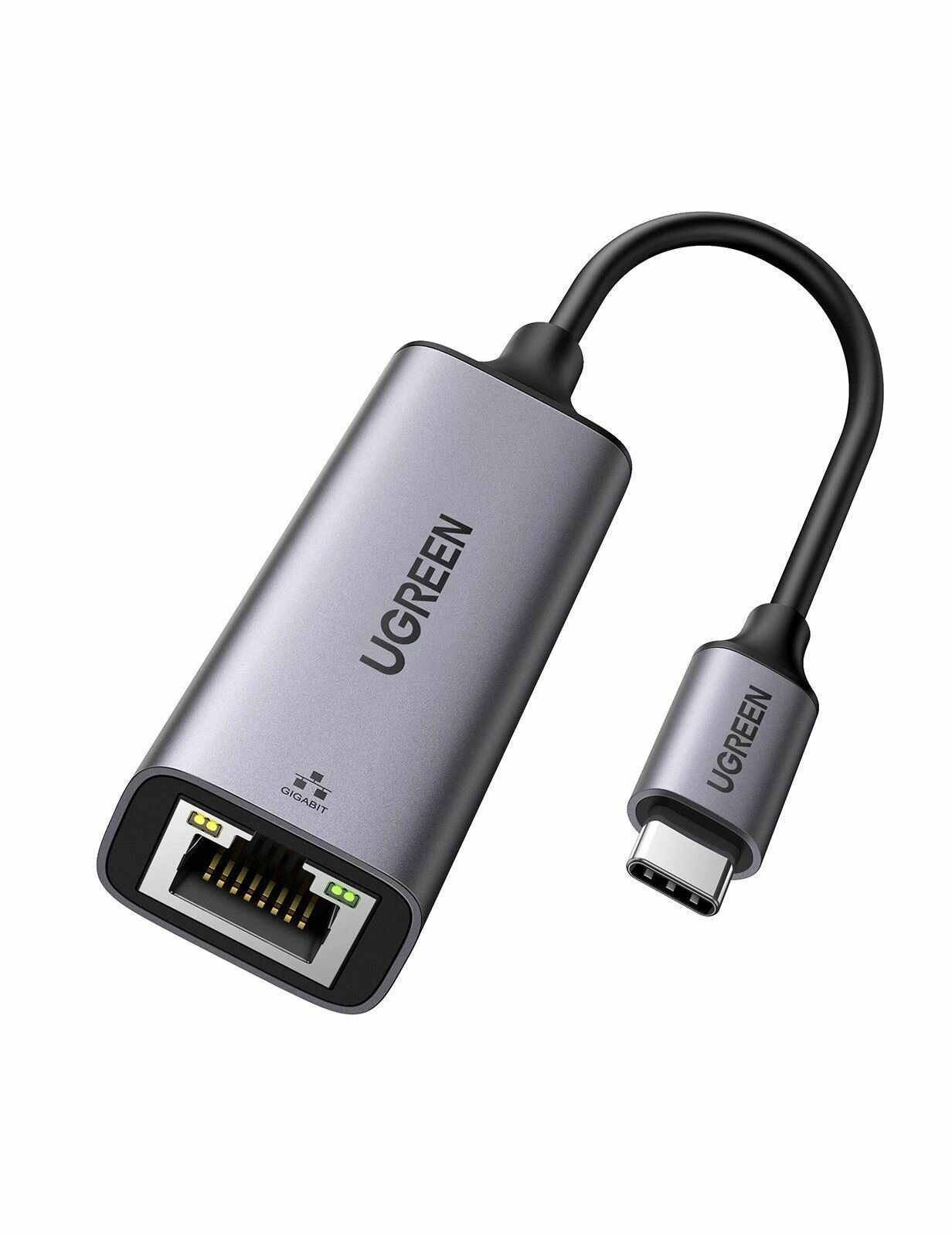 Карта сетевая (адаптер) USB-C-Gigabit Ethernet сетевой серый (CM199) Ugreen