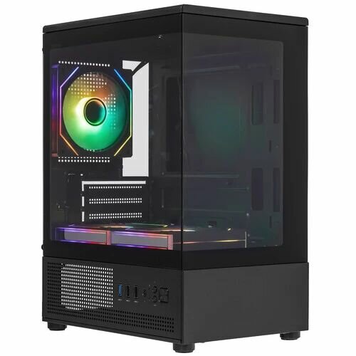 Компьютерный корпус XASTRA Q300M 3ARGB-FM-C6 (Q300M-3FM12A-C6) черный - Mini Tower, Micro ATX, USB 2.0 Type A, USB 3.2 Gen 1 Type A, USB 3.2 Gen 1 Type C