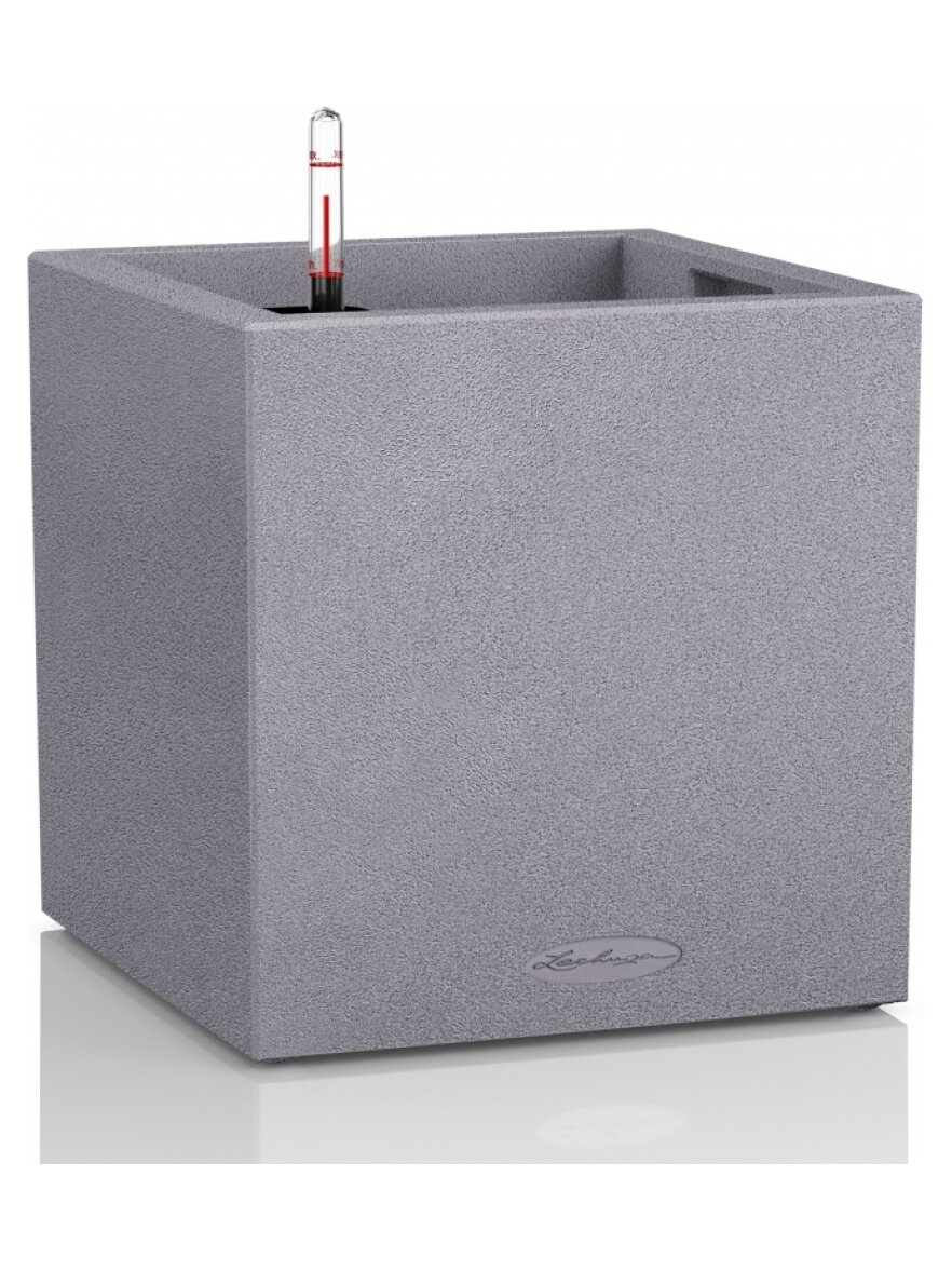 Кашпо с автополивом Lechuza CANTO Color 40 Куб Серый 29л