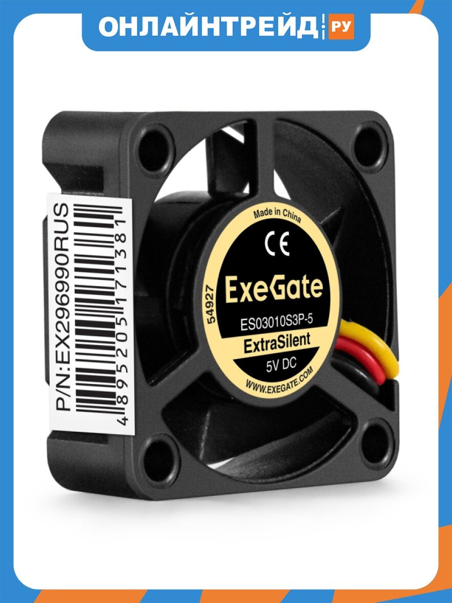 Вентилятор для корпуса Exegate ExtraSilent ES03010S3P-5 5В DC 30x30x10мм 3pin (EX296990RUS)