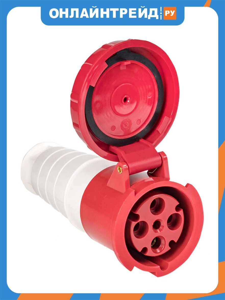 Розетка кабельная Ekf 63А 380В 3P+РЕ IP67 (234), ps-234-63-380