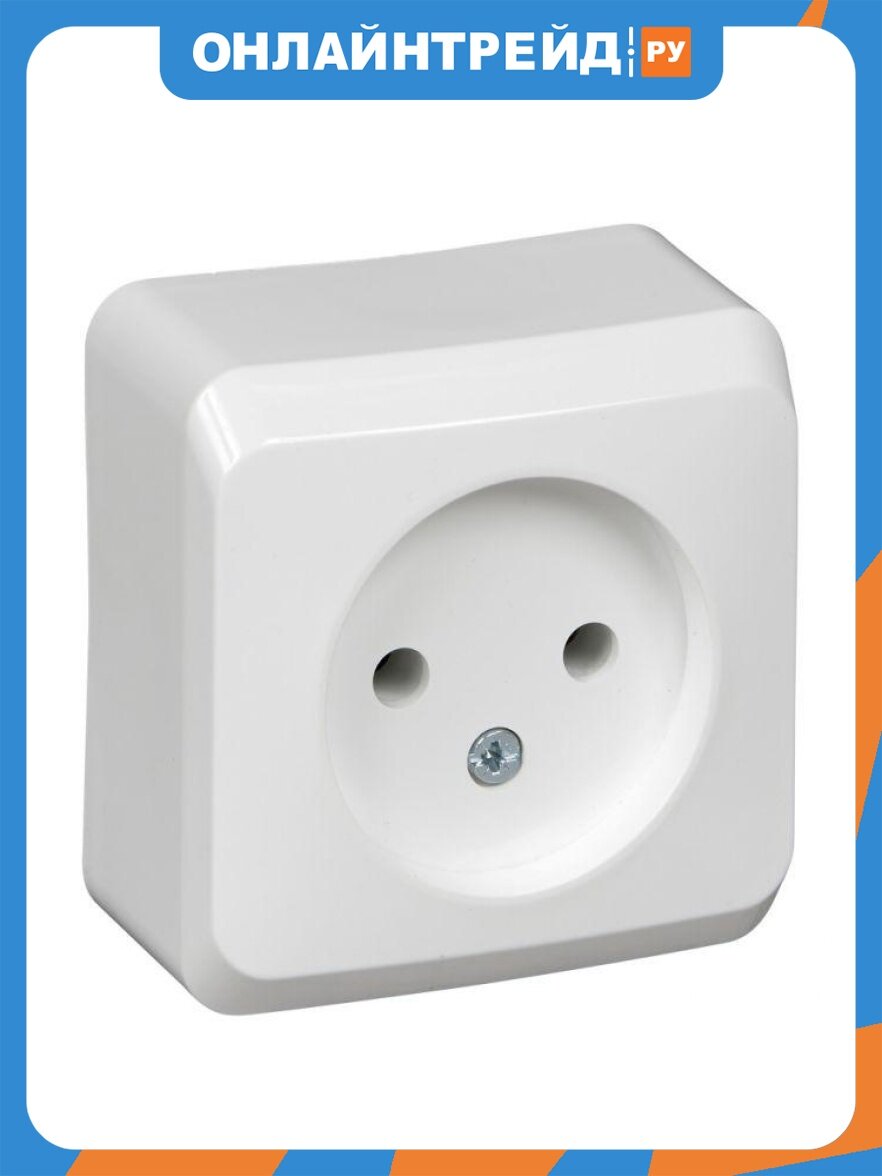 Розетка Systeme Electric (schneider Electric) SCHNEIDER ELECTRIC 1 постовая б/з без шторок SE Этюд наруж, Белый, PA16-001B