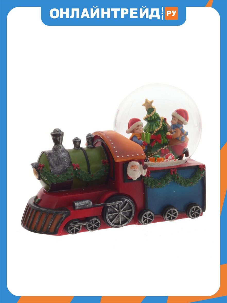Фигурка Remeco Collection в стекл шаре "Паровоз" (муз с ключ), D 10 см, 20,5х10,5х15 см (812402)