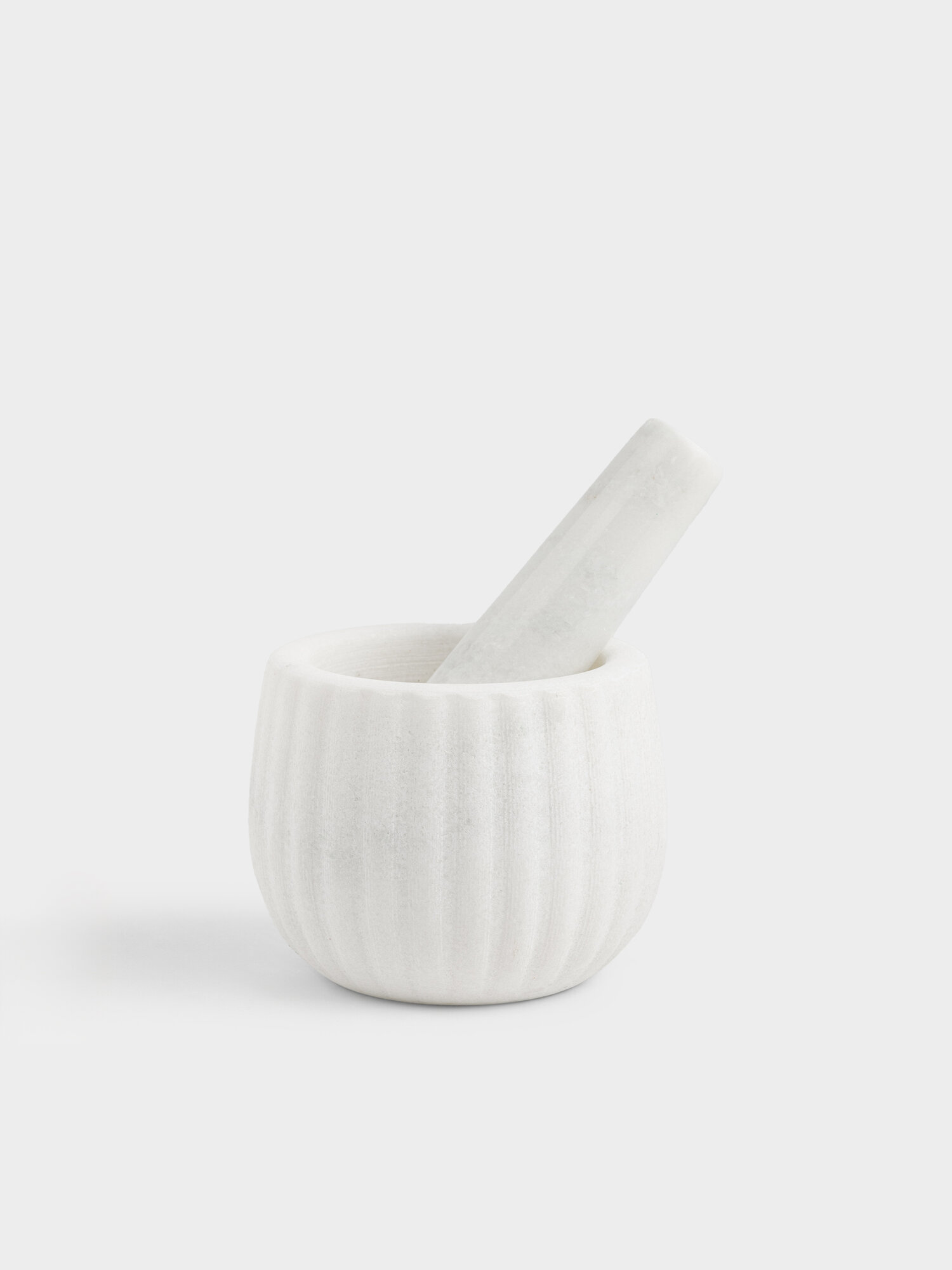 Ступка для специй, 10 см, с пестиком, мрамор, белая, Marble, Kuchenland