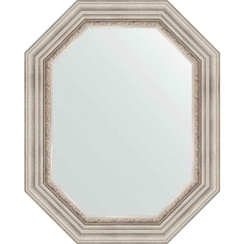Зеркало Evoform Octagon 61x76 BY 7166 в багетной раме - Римское серебро 88 мм