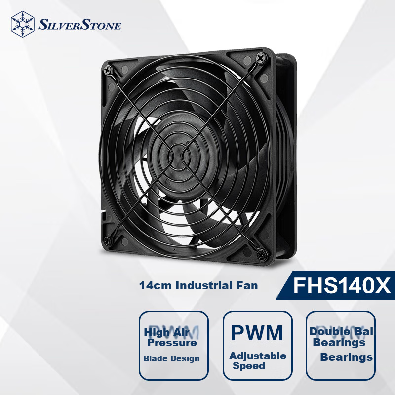 Охлаждающий вентилятор Silverstone FHS140X 14 см с двойным шарикоподшипником регулируемой скоростью PWM высоким