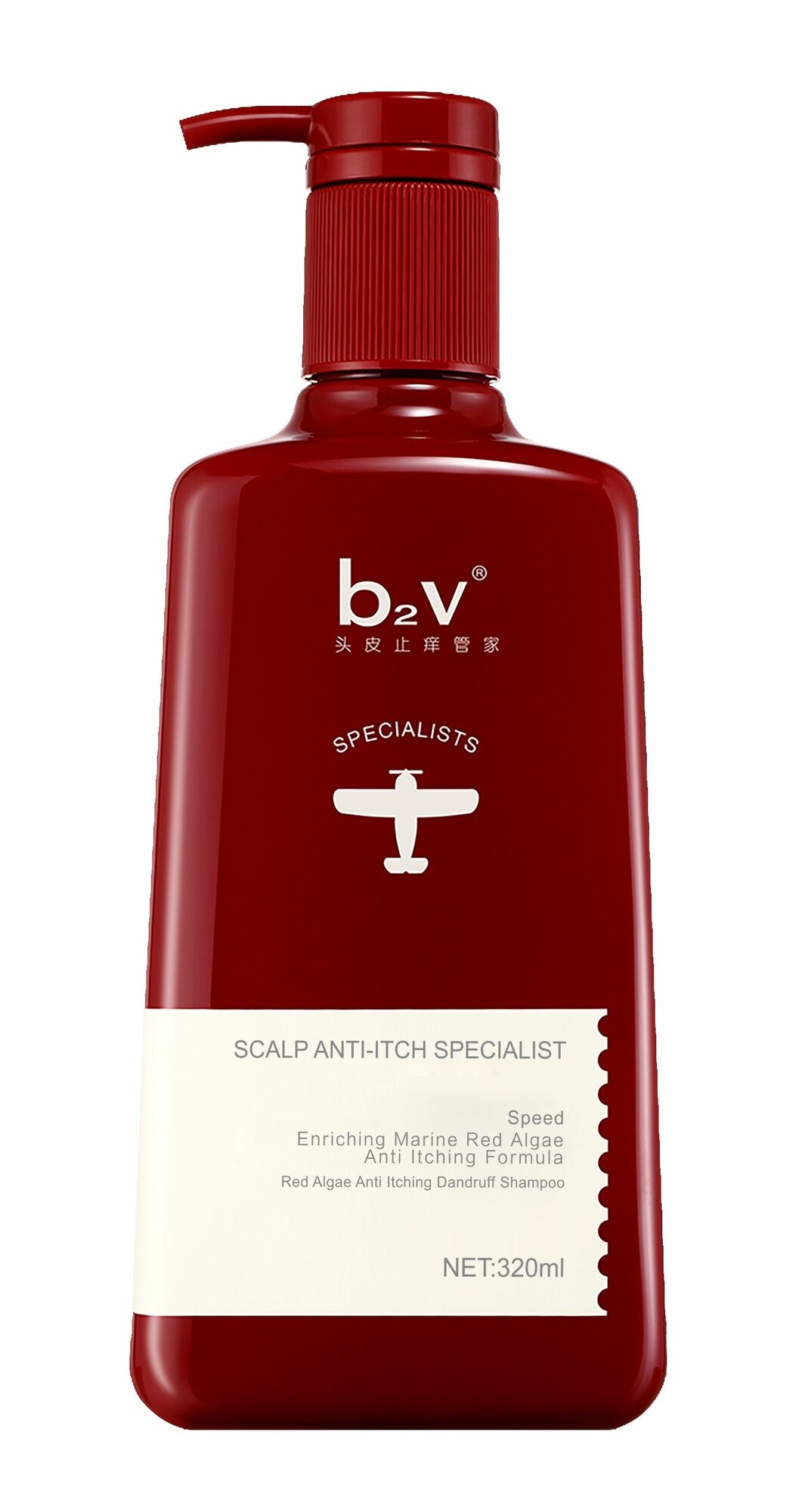 B2V Шампунь от перхоти с экстрактом красных водорослей Red Algae Shampoo (Anti-itch & Anti-dandruff ), 320мл