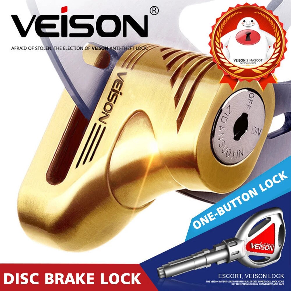 Замок дисковый противоугонный Veison DX3 Golden