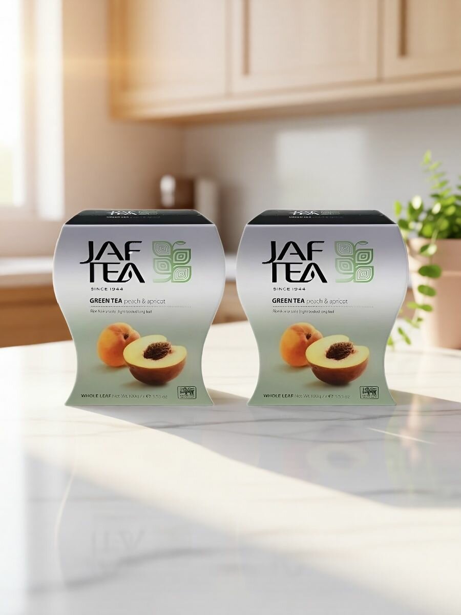 Чай зеленый Jaf Tea Peach & Apricot зеленый, 100 гр. - 2 штуки