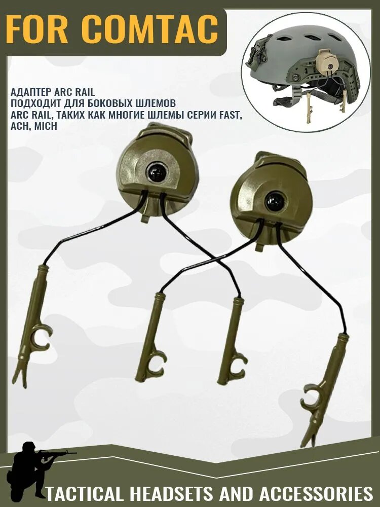 Кронштейн для тактической гарнитуры, адаптер Fast Ops Core Helmet ARC Rail, подходит для шумоподавляющих наушников серии Comtac II