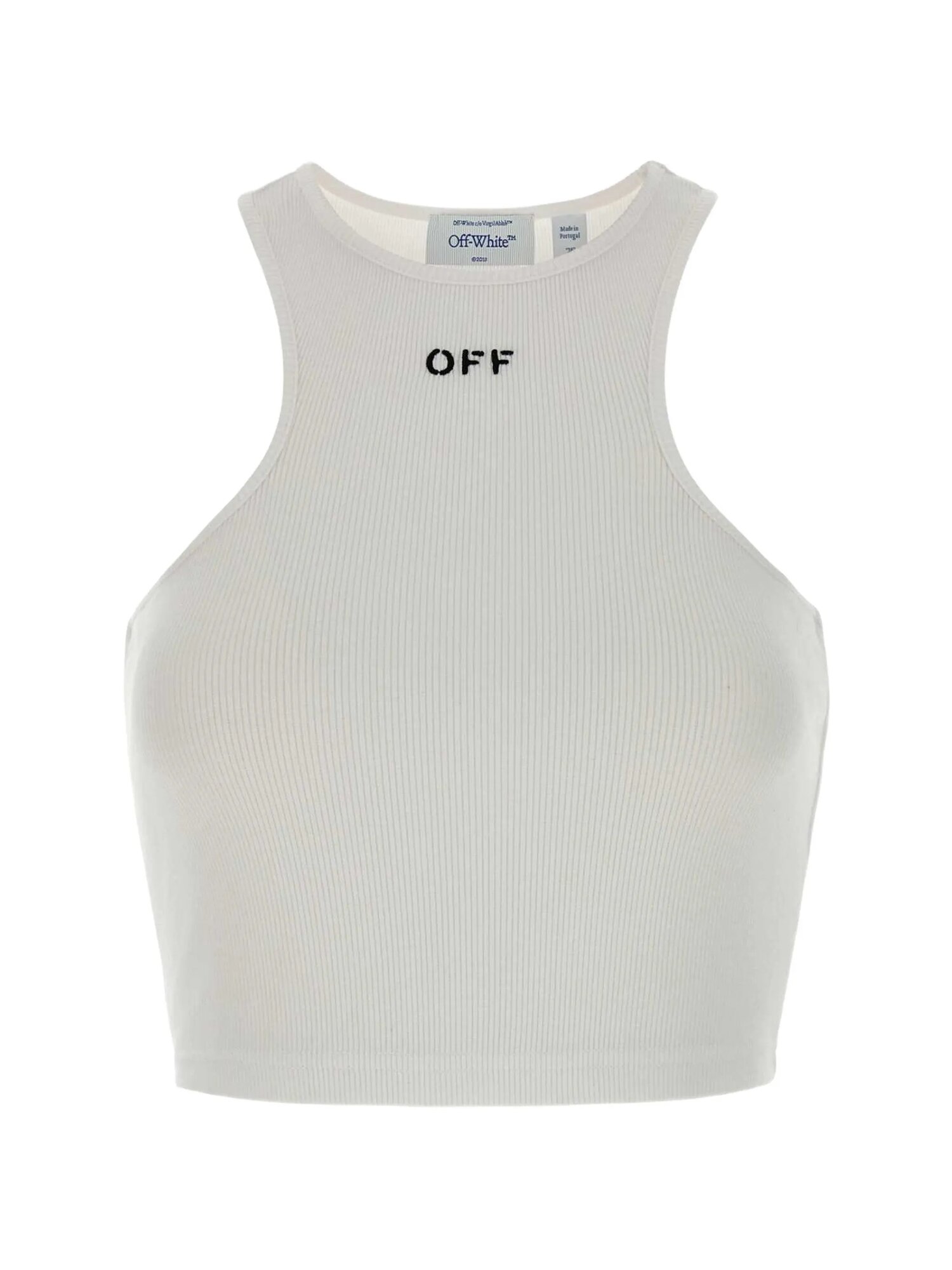 Топ Ribbed logo-detail crop top