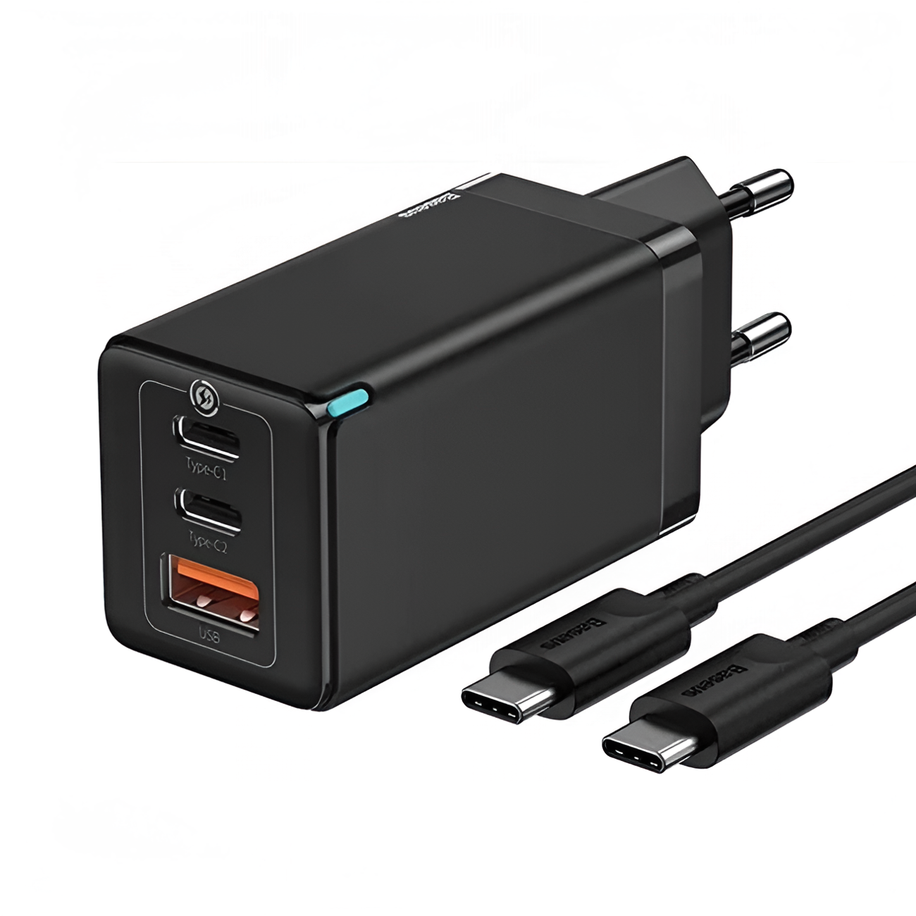 Сетевое зарядное устройство Baseus GaN5 Pro Fast Charger 1USB +2C 65W, черный (CCGP120201)