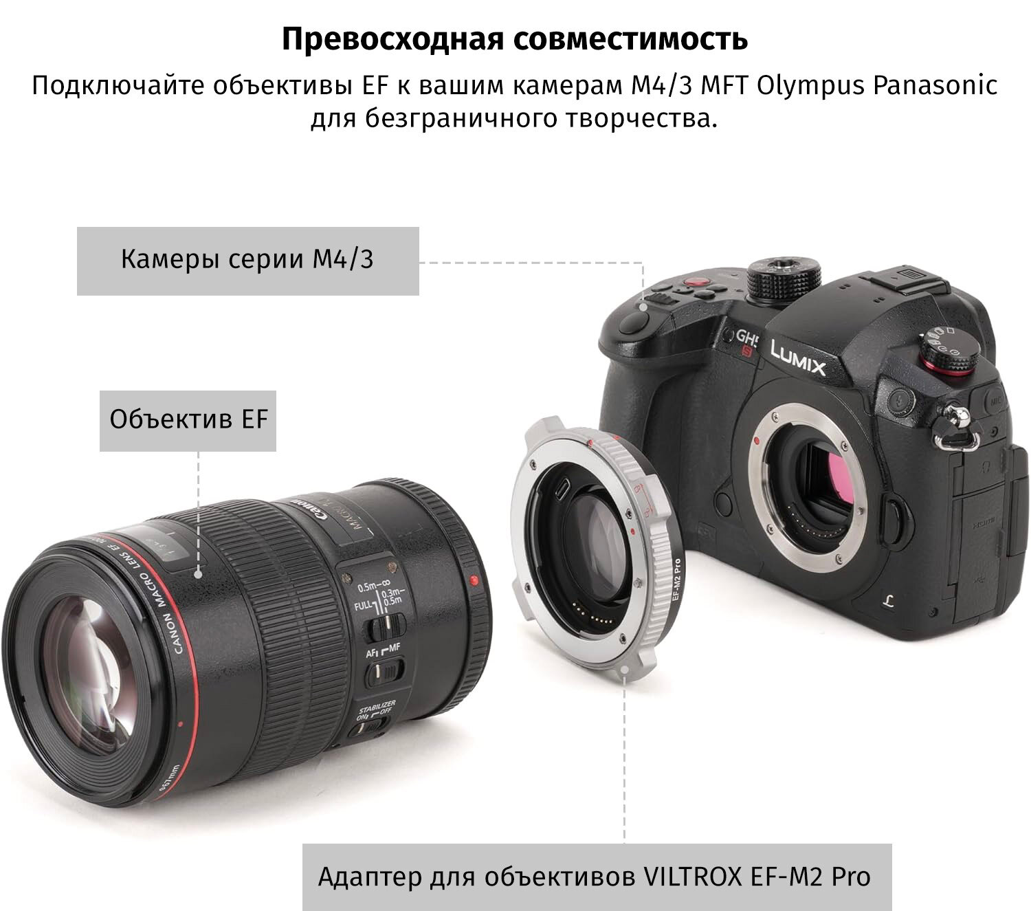 Переходник Viltrox EF-M2 PRO — фото 1