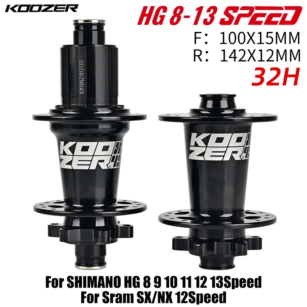 KOOZER XM490 PRO Велосипедные Втулки 32 Отверстий 100x15 142x12 32H HG