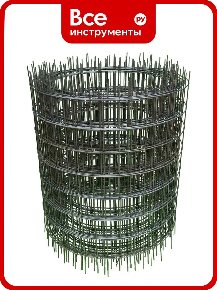 Кладочная сетка сетка алькор 50x50 мм диаметр 2,5 мм (рулон 0,5x15 м) 162503 арматурная ВР‑1, подходит для кладки