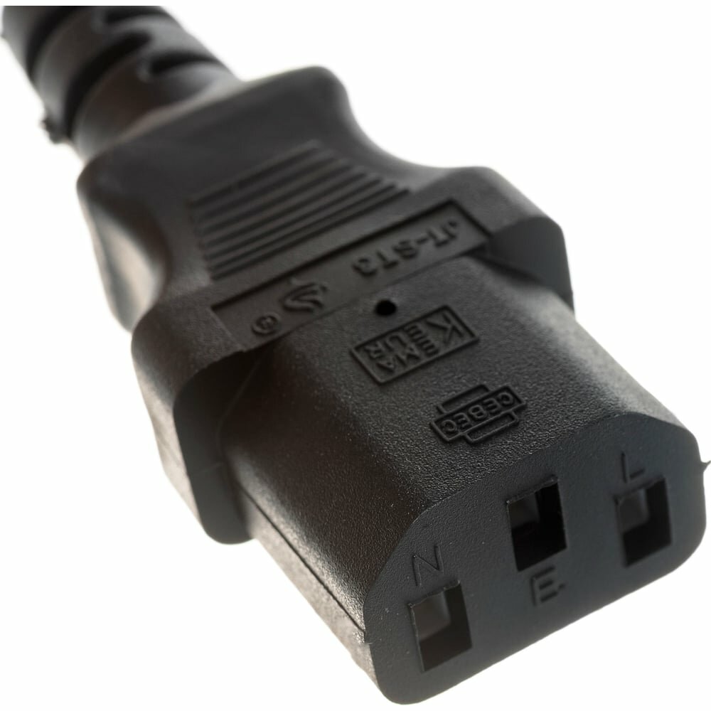 Кабель питания Cablexpert Schuko-C13, 3.0м, 6А, черный, с заземлением PC-186-10 — фото 1