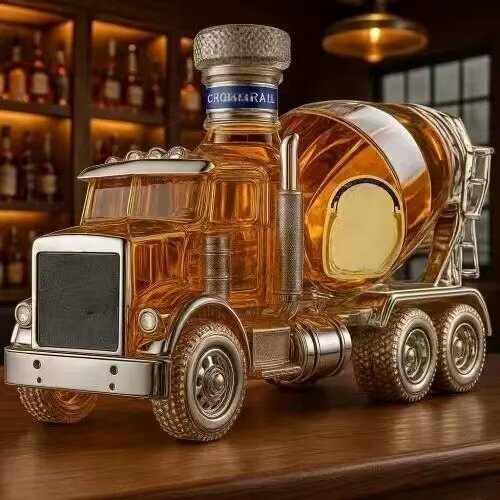 Jack Daniel's Whiskey bottle, Прозрачная бутылка для вина, Бутылка из-под виски для бетономешалки,21*16*15cm