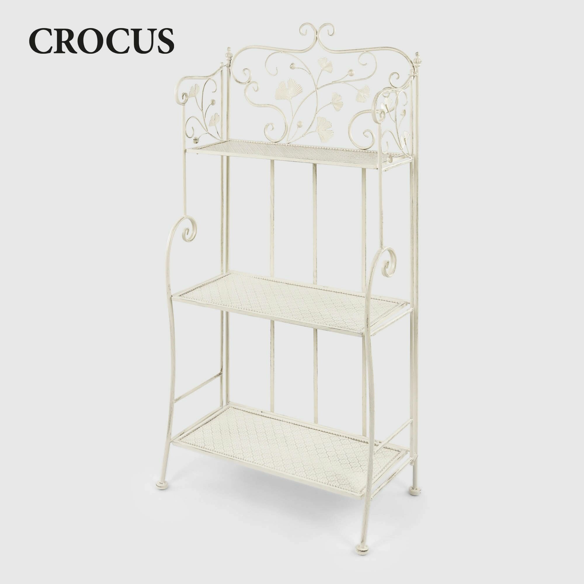 Полка для цветов Crocus кремово-белая антик 61х34х123 см