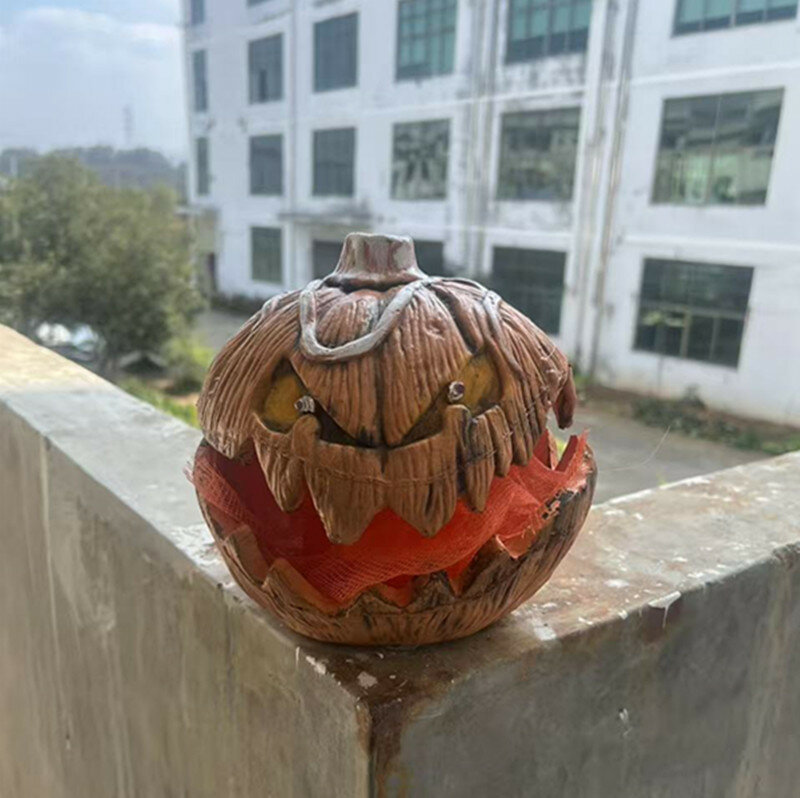 Садовое украшение spooky pumpkin head с голосовой активацией для празднования хэллоуина