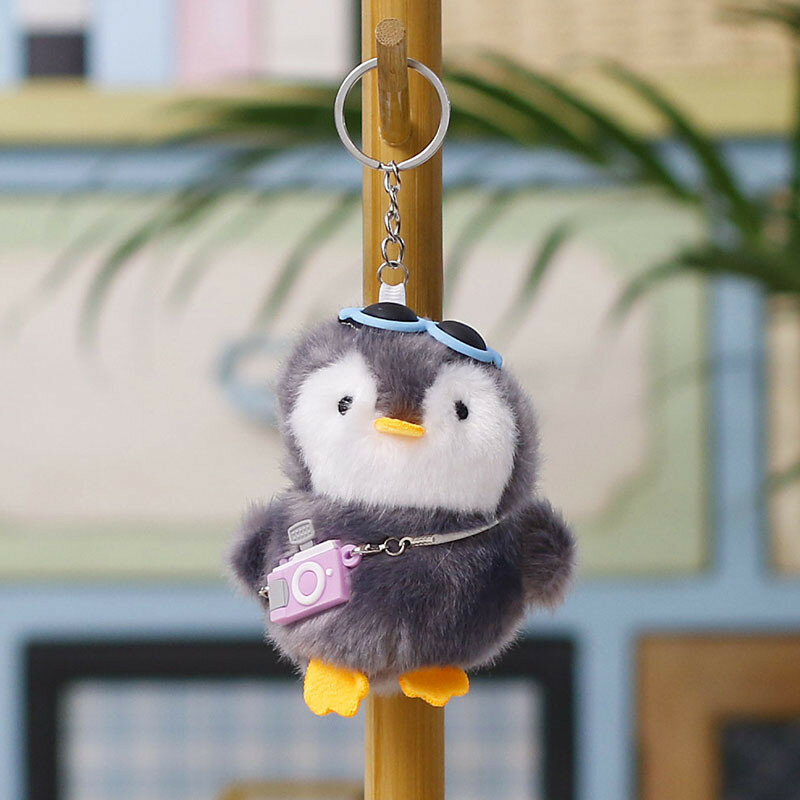 Мягкая игрушка пингвин из короткого плюша для подарка purplecamerapenguin