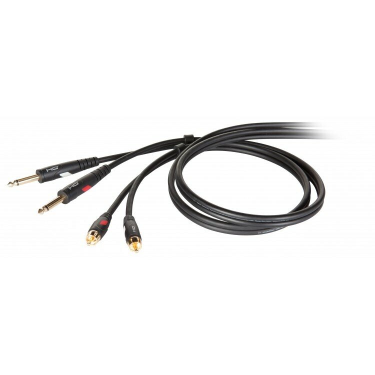 Профессиональный аудио кабель DIE HARD DHG535LU18 2х 6.3 джек моно <-> 2х RCA (папа), длина 1.8 м