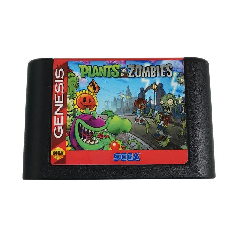 Игровой картридж для приставки 16 bit SEGA: plants vs zombies
