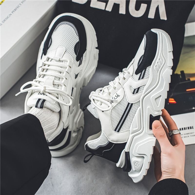 JYL Сникерсы мужские Весна Ходьба Легкость Дышащая сетка/Y901 white black