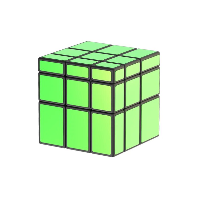 Qiyi Fluorescent 3x3 Магнитный кубик Зеленый, mirror