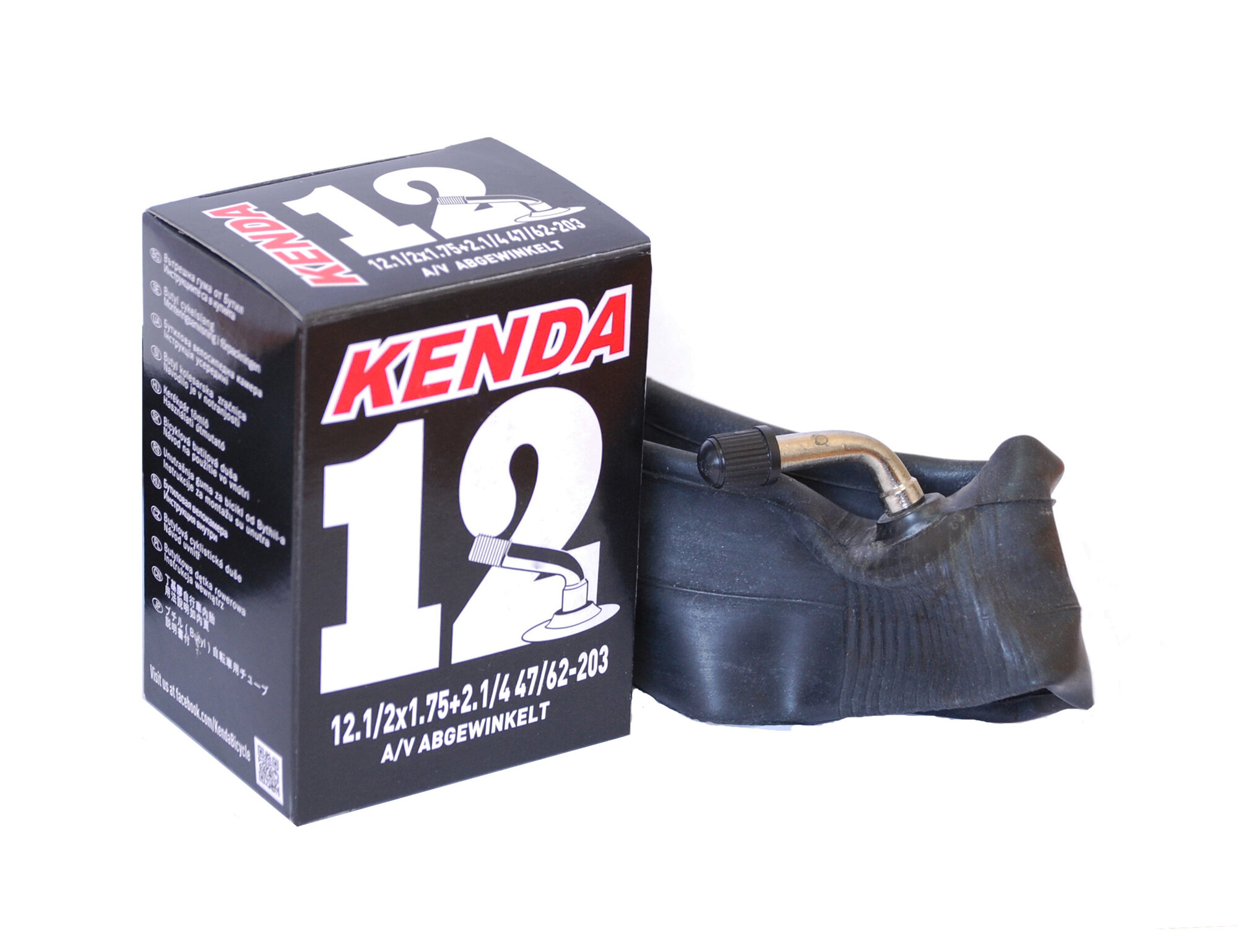 Камера для велосипеда 12x1.75-2.125 изогнутость 45 ниппель авто KENDA
