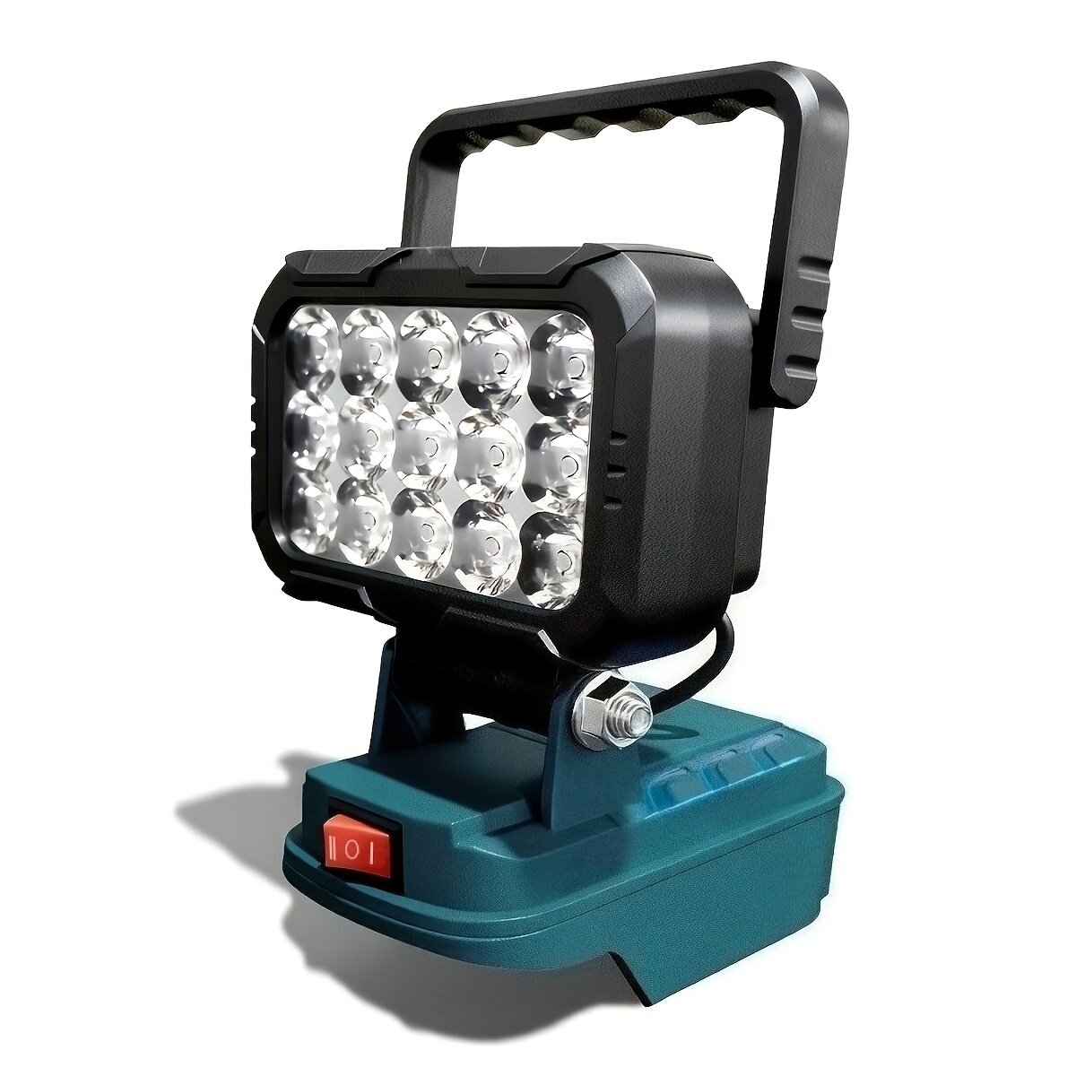 Ручной светодиодный прожектор 15 LED, совместимый с Makita 18V, с регулируемым кронштейном, портативный для DIY и улицы, без аккумулятора (бирюзово-черный)
