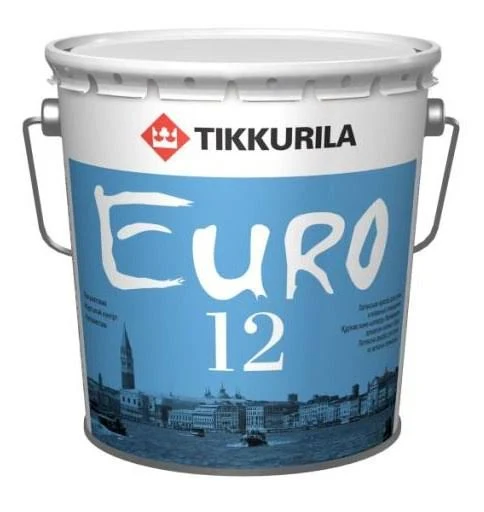 Штукатурка декоративная, Краска интерьерная (стены, потолок), Tikkurila EURO 12, 2.7 кг