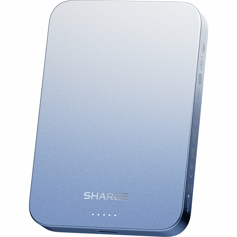 Внешний аккумулятор Sharge AeroMag 10000 мАч PD 20W Qi2 15W Ultra-thin синий