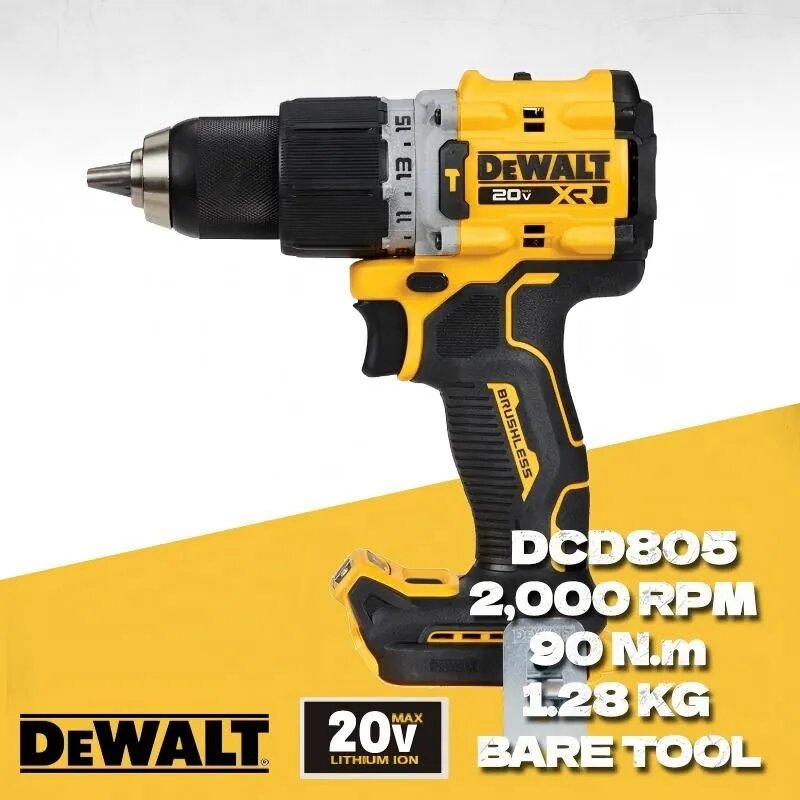 DEWALT DCD805 20V MAX XR Бесщеточный беспроводной 1/2 дюйма. Дрель/привод (только инструмент)