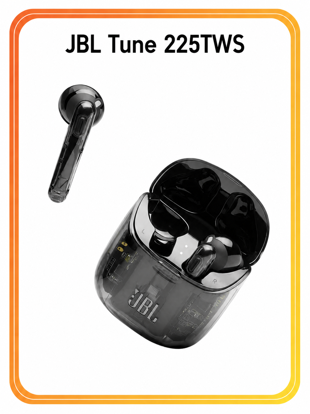 Наушники-вкладыши JBL TUNE 225TWS Ghost Black беспроводные серые, черное