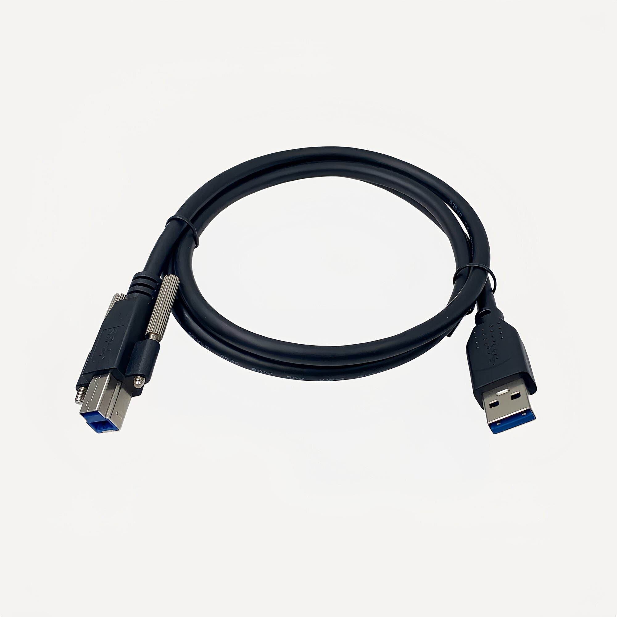 USB 3.0 кабель A-Male - B-Male с фиксирующими винтами, 90 см (3 фута) для промышленных USB-хабов, DIN-рейки, принтеров, сканеров и промышленных камер