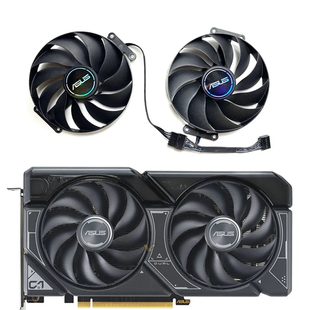 2x видеокарты Вентилятор охлаждения для ASUS RTX4060 4060ti 4070 DUAL OC Вентилятор