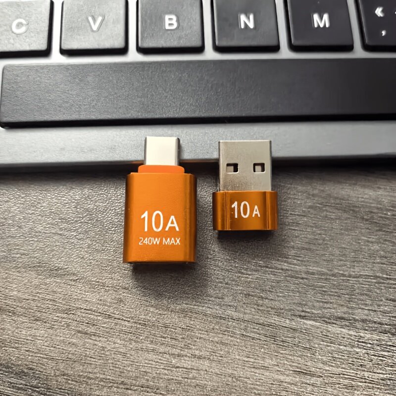 Набор адаптеров Type-C - USB и USB - Type-C, 2 шт, оранжевый, с функцией OTG, поддержка зарядки и передачи данных