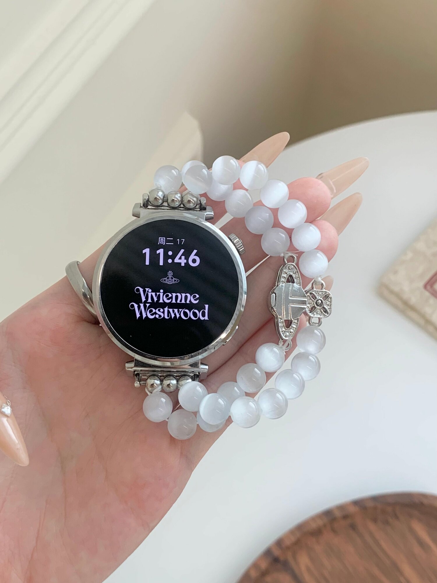 Ремешок для 20мм Samsung Galaxy Watch 4 5 6 7, Vivienne Westwood, браслет кошачий глаз/ женские браслеты, легкая роскошьмодный стиль ремешок для смарт-часов сменный браслет кошачий глаз женский ремешок