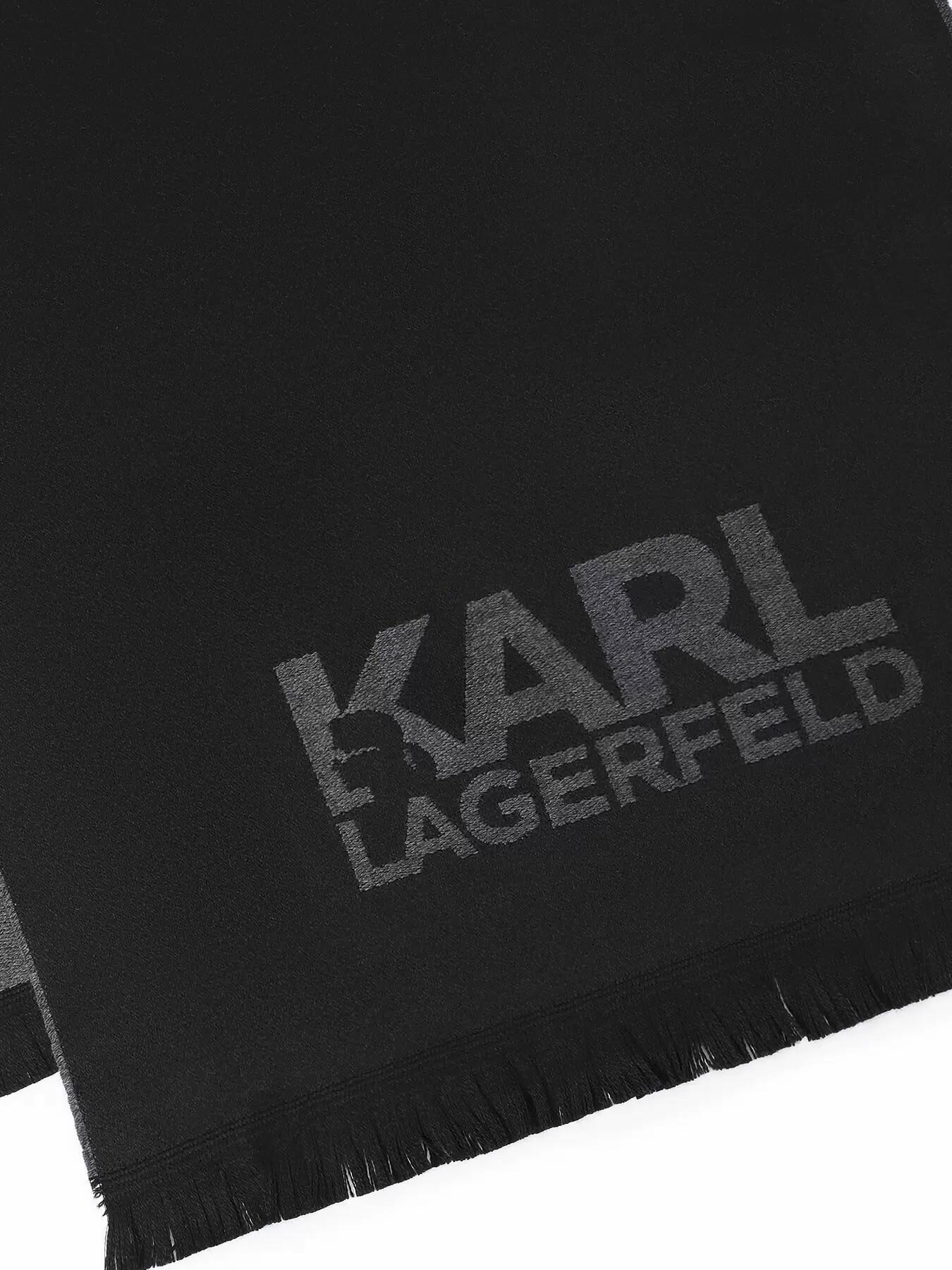 Шарф Karl Lagerfeld для мужчин,186х40 см, универсальный, черный — фото 1