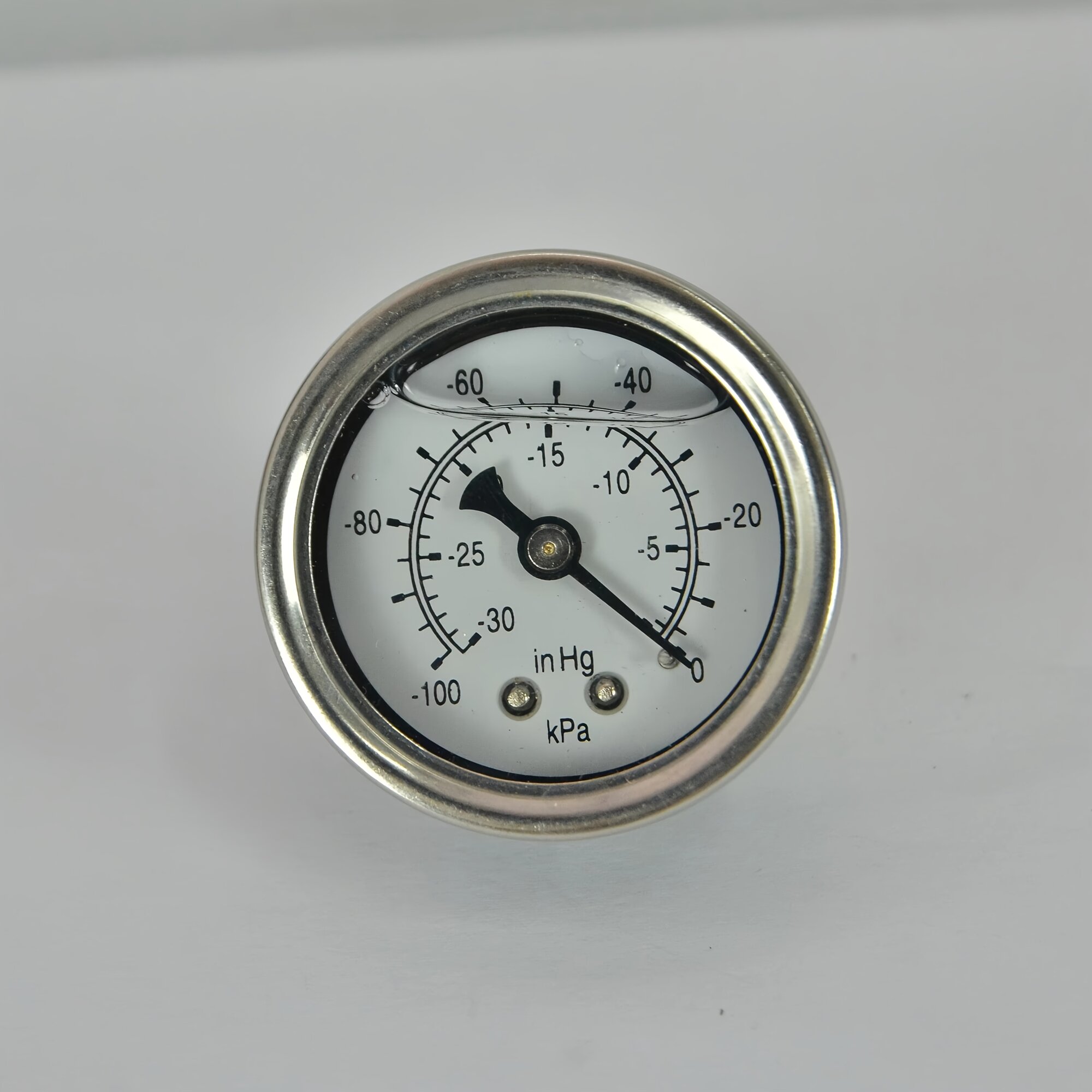 Манометр вакуумный с масляным заполнением, 1/8" NPT, из нержавеющей стали, для HVAC, пневматических систем, котлов и чувствительных приборов, промышленный, для жилого/коммерческого использования, 1 шт.