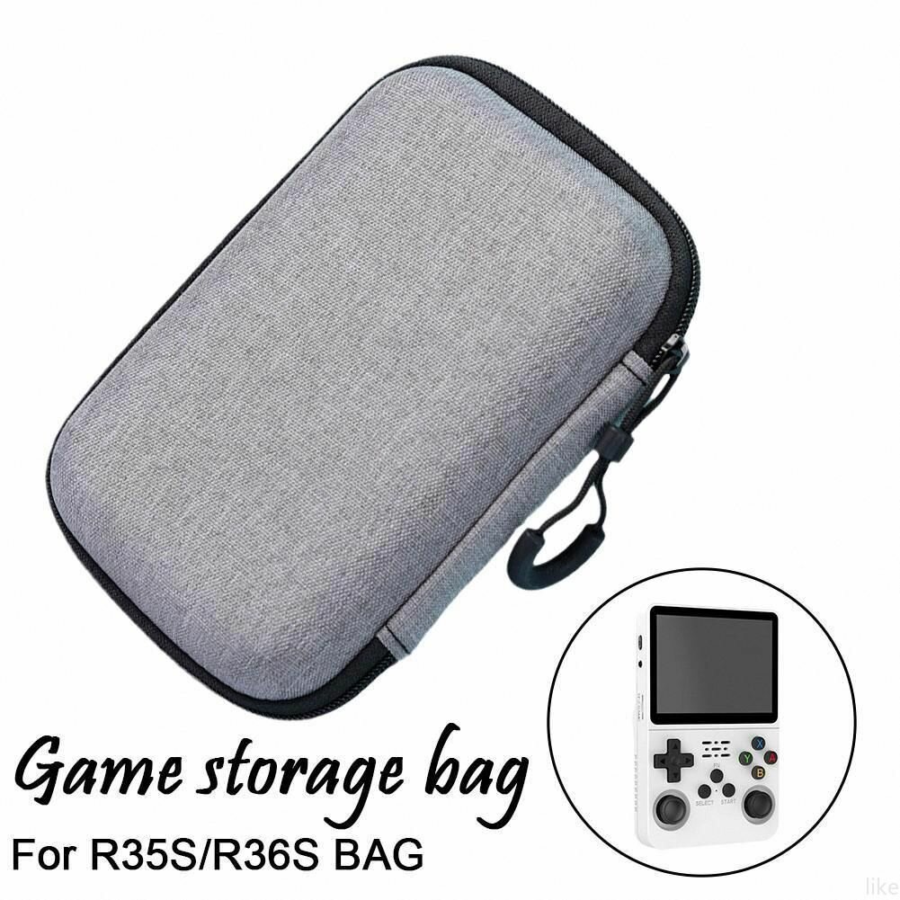 Чехол для хранения игровой консоли R36S/R35S ЭВА+ткань на молнии, портативный органайзер для кабелей, черный/серый
