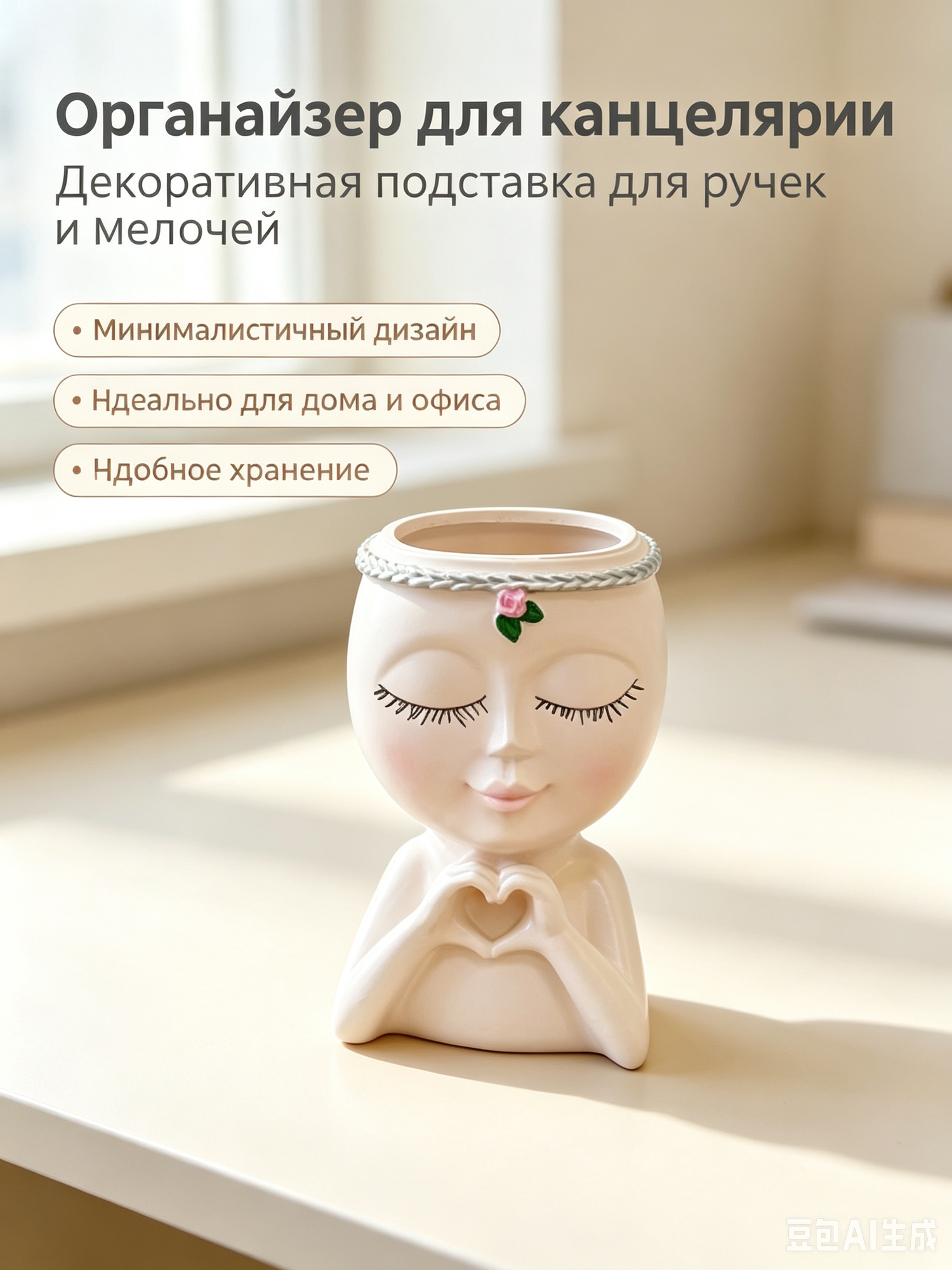 Милая фигурка-карандашница органайзер для стола, декоративный подарок в дом