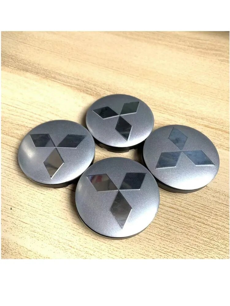 Переоборудование автомобиля Колпачки заглушки на литые диски Mitsubishi 56/51 мм, комплект 4 шт. На диск Мицубиси влезут.