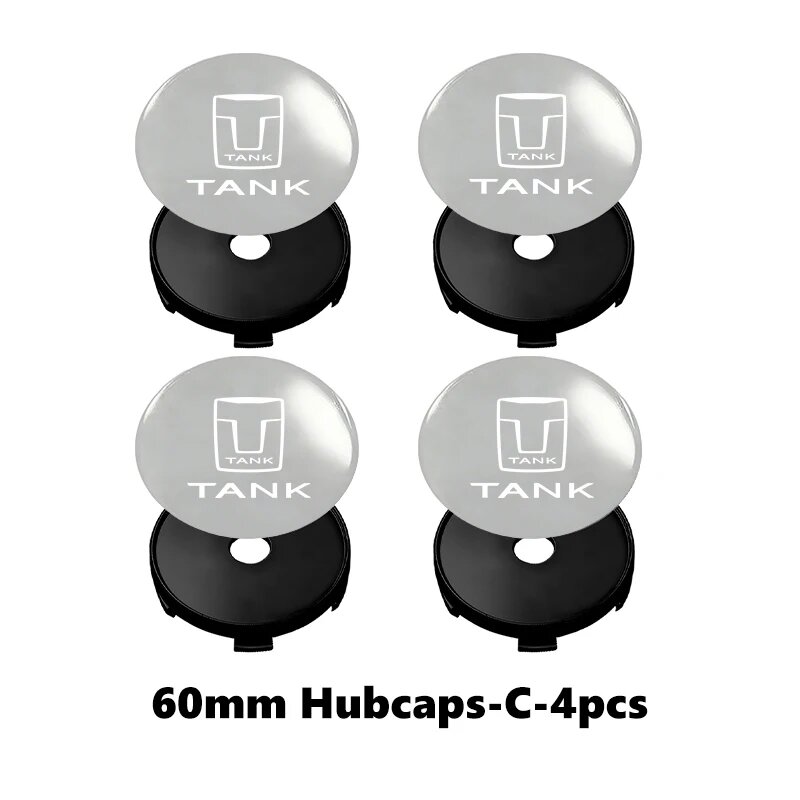 Колпачки для дисков TANK 60mm C-silver-black 4шт
