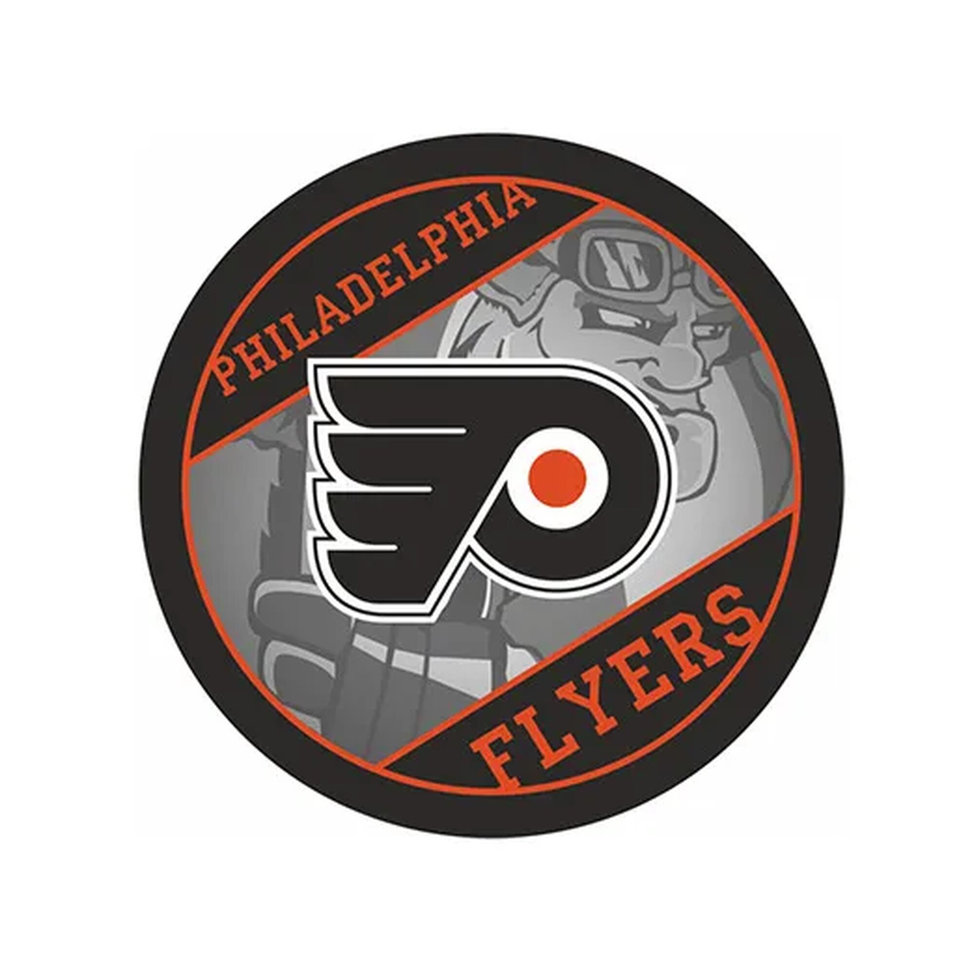 Шайба Rubena НХЛ Philadelphia Flyers, 76 мм, резина, серый фон