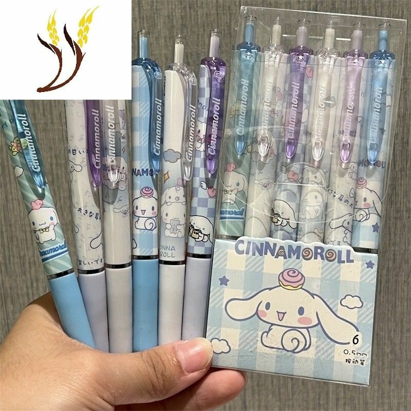 (Hello Kitty/Cinnamoroll) Прессованная гельовая ручка набор 6 шт с персонажами (разные дизайны) набор ручек с персонажами разные дизайны 6 штук